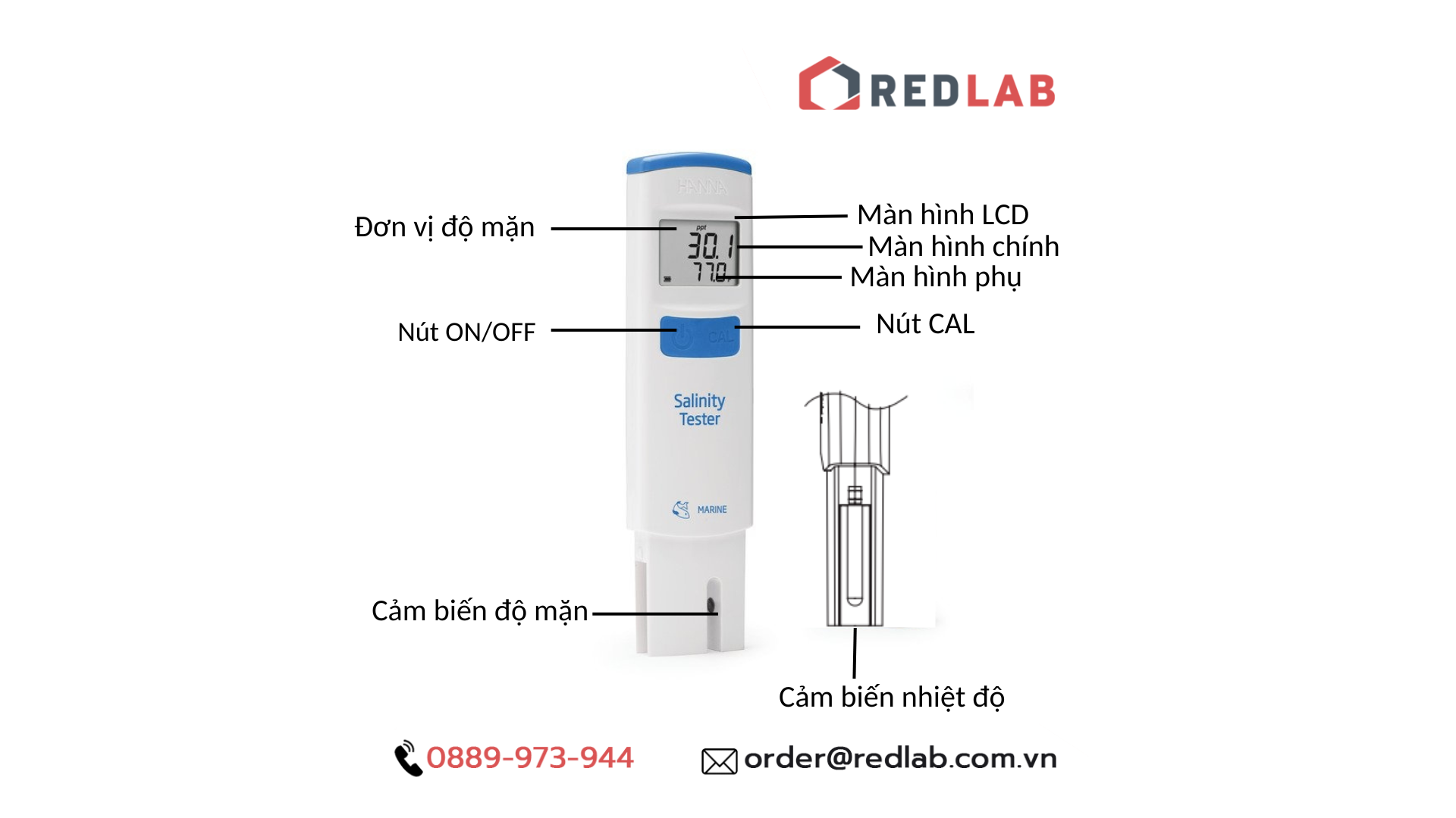 HƯỚNG DẪN SỬ DỤNG BÚT ĐO ĐỘ MẶN CỦA NƯỚC HANNA HI98319